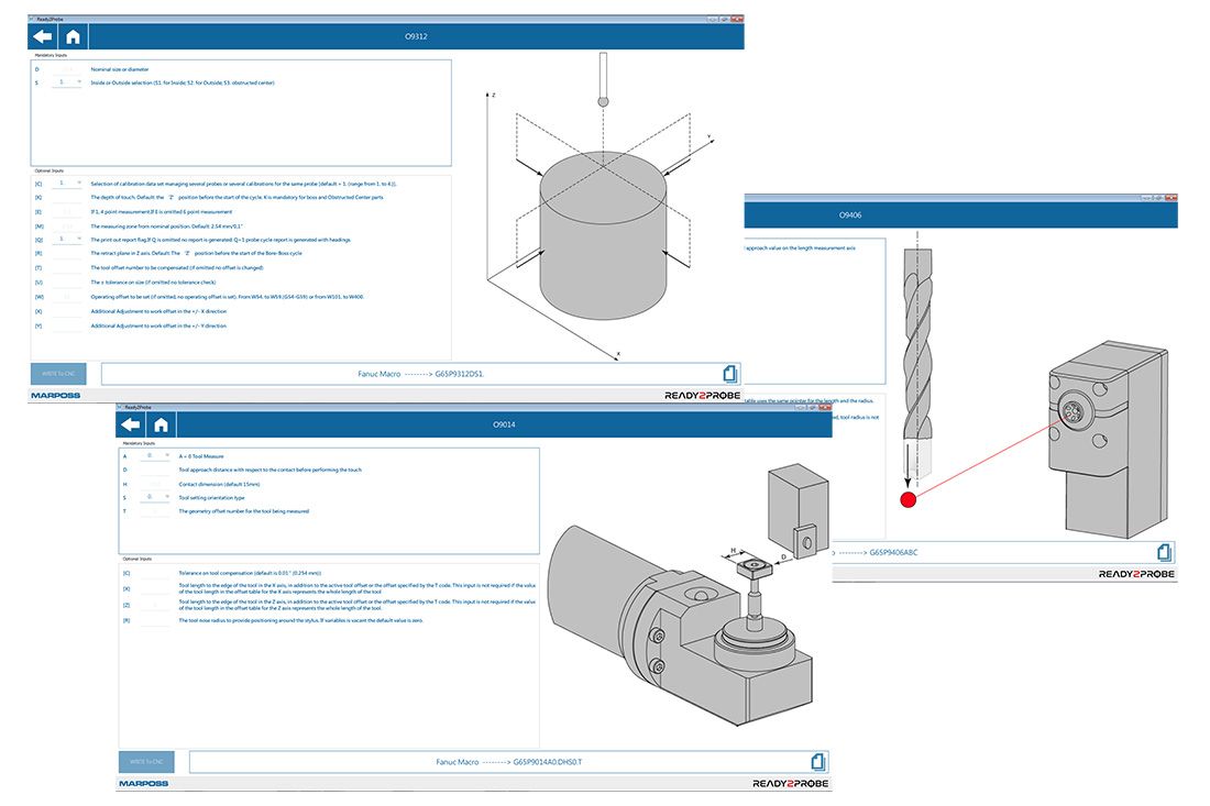 MARPOSS software cycles for part and tool measure and verification MARPOSS software cycles for part and tool measure and verification